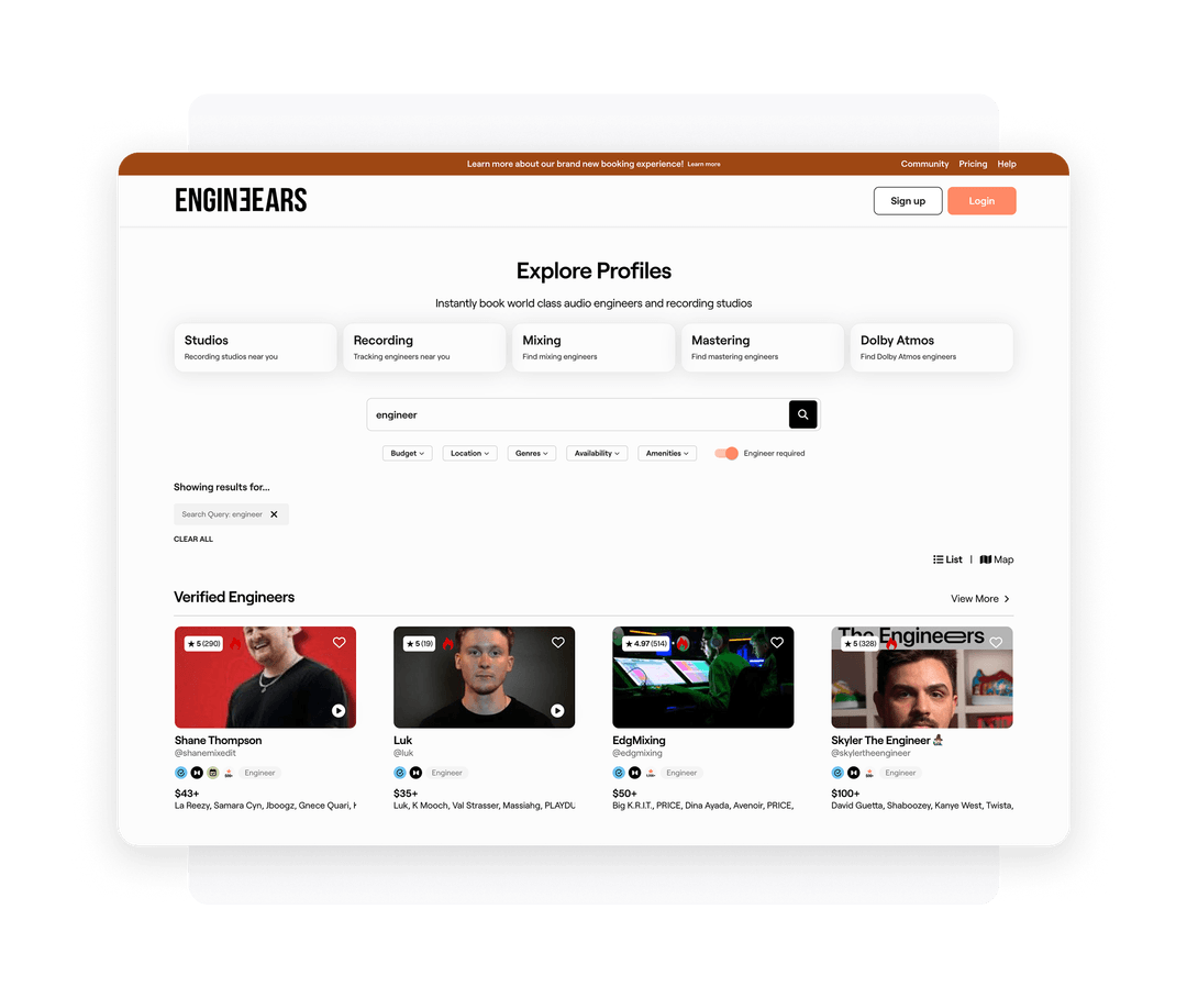 Booking Engineering Services